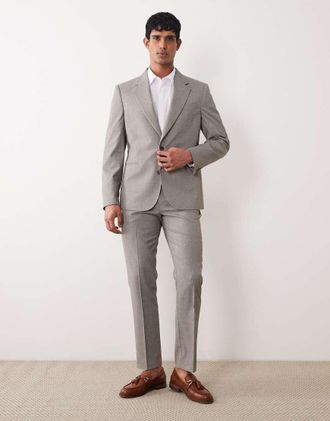 Asos Schmal geschnittene Anzugjacke in Grau meliert