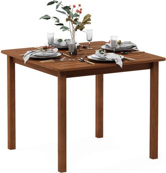 Furinno Tioman Outdoor Tisch in Teaköl, Natur, 89.92 x 89.92 x 74.17 cm