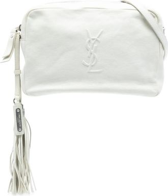 Saint Laurent Hobo Bags - Small Lambskin Monogram Lou Camera Bag - Gr. unisize - in Wei&szlig; - f&uuml;r Damen