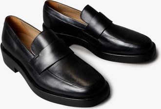 Calvin Klein glatte Kuhleder -Mokassins - Schwarz