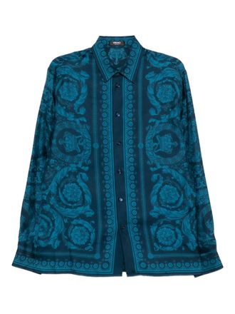 Versace chemise Barocco - Bleu