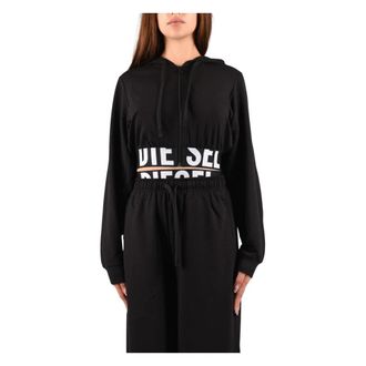 Diesel Nika D-Pop Cropped Hoodie - - Sweatshirts & Hoodies - Damen - Schwarzk - XL