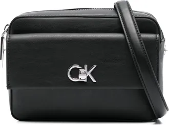 Calvin Klein sac &agrave; bandouli&egrave;re &agrave; plaque logo - Noir