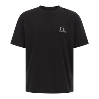 C.P. Company C.p. Company, Homme, Tops, Noir, Taille: XS 30/1 Jersey Logo T-Shirt