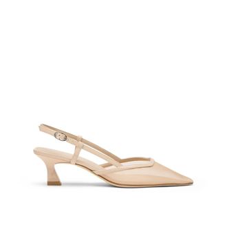 Stuart Weitzman Femme, Chaussures, Beige, Taille: 39 1/2 EU Vinnie 50 Slingback