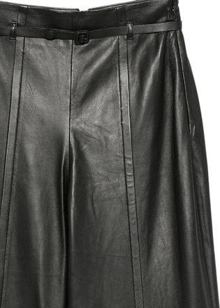 Emporio Armani Lamb Leather Panelled Trousers - Black