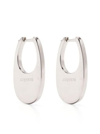 Coperni boucles doreilles Medium Swipe à logo - Argent