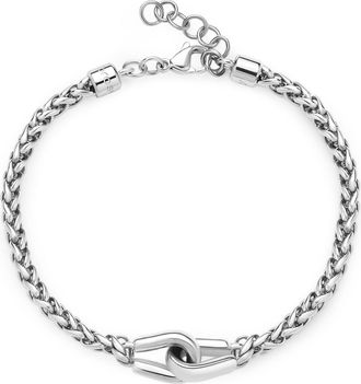 Brosway Knocker Armband für Herren aus 316 L Stahl mit Fischgrätengliedern Größe: 22 cm, BKC26