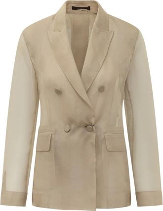 Max Mara Femme, Vestes, Beige, Taille: 40 FR Slogan Giacca