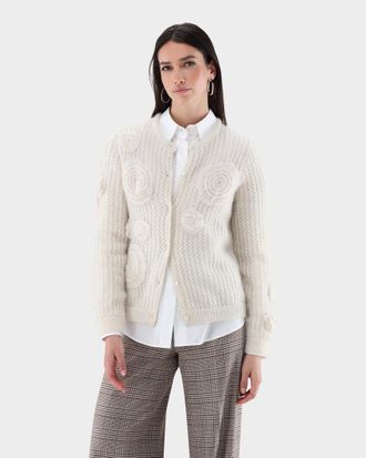 van Laack Cardigan mit 3D Blumen