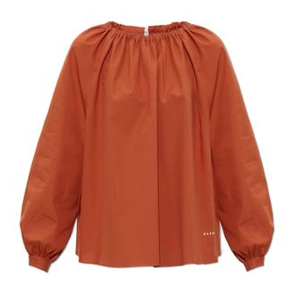 Marni Baumwoll-Top in lockerer Passform - - Blouses & Shirts - Damen - Braun - S