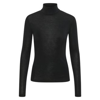 Gestuz Femme, Pulls, Noir, Taille: 44 FR Pull Col Roulé en Laine Classique
