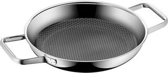 WMF Profi Resist Poêle de service 24 cm, Induction + four, Acier inoxydable poli, Revêtement antiadhésif PermaDur, Structure de protection anti-rayures 17