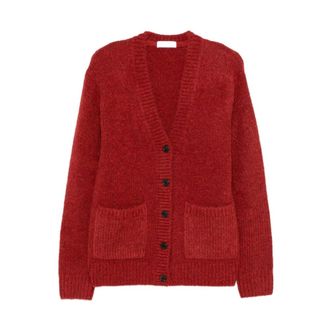 Dries Van Noten Cardigan &agrave; col en V - Femme - Pulls - Rouge - Taille: 36 FR