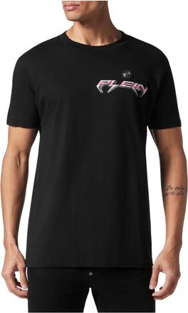 Philipp Plein Homme, Tops, Noir, Taille: XS T-Shirt Col Rond MC Chrome
