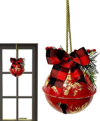 Generico Riesige Weihnachtsglocken: realistisches Klangmerkmal, rustikaler Vintage-Stil, einfache Montage, gro&szlig;e und auff&auml;llige Gr&ouml;&szlig;e, saisonaler Dekoartikel f