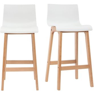 Miliboo Design-Barhocker Holz und Wei&szlig; 75 cm 2 Stck. NEW SURF