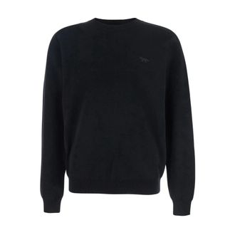 Maison Kitsun&eacute; Technischer Merinowollpullover - - Knitwear - Herren - Schwarzk - L