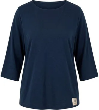 Ulla Popken T-Shirt Shirt U-Boot-Ausschnitt 3/4-Arm Biobaumwolle