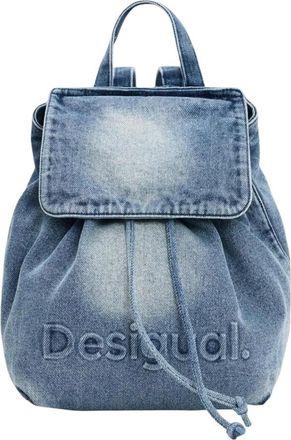 Desigual Femme, Sacs, Bleu, Taille: ONE Size Back Half Logo Backpack