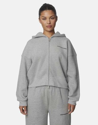 Good For Nothing sweat &agrave; capuche zipp&eacute; en molleton majoritairement coton coupe carr&eacute;e gris