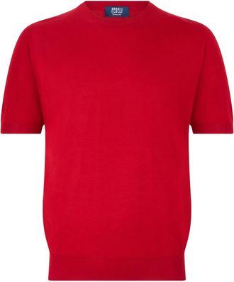 Fedeli Homme, Pulls, Rouge, Taille: L Pull &agrave; Manches Courtes et Col Rond