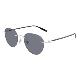 Montblanc Runde Sonnenbrille - - Accessories - Herren - Grau - 51 MM