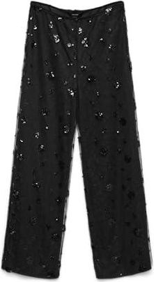 Vero Moda Vero Moda Wide Pant Vmmaia Hw Pantalon Large JRS Exp, Noir, S Femmes