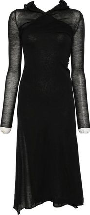 Fendi Hooded Long-sleeve Midi Dress