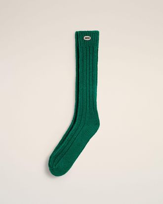 Ami Ami Paris - Chaussettes vertes en laine patch Ami Vert Bouteille - Taille : 35-38 - Unisex