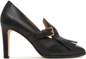 Lauren Ralph Lauren Halbschuhe Colleen Perforated Calfskin Kiltie Pump 802P02364002 Schwarz