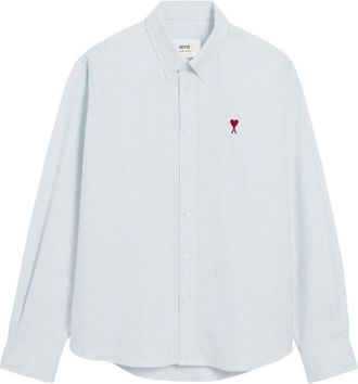 Ami Homme, Chemises, Bleu, Taille: M Chemise en Coton Bleu Clair Aw25