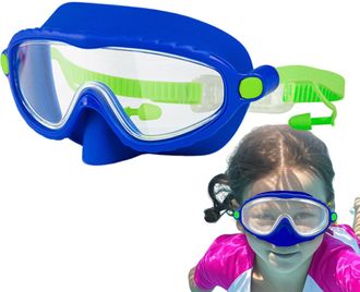 Generico Kinder-Schwimmbrille mit Nasenschutz, Jugendbrille, Anti-Beschlag, auslaufsicher, verstellbar, bequem, klare Sicht, Gesichtsabdeckung f&uuml;r und Schnorch