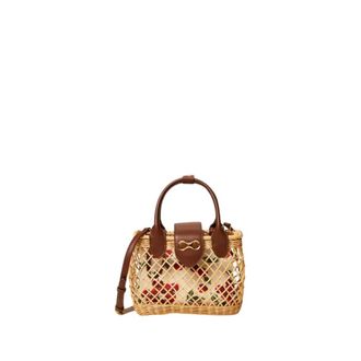 Twinset Femme, Sacs, Beige, Taille: ONE Size Bolso Mimbre Bolsa