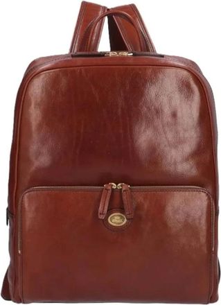 The Bridge unisex, Sacs, Brun, Taille: ONE Size Sac &agrave; dos en cuir avec fermeture &agrave; double zip