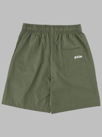 Msgm Poplin Cotton Bermuda Shorts - Green