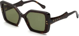 Marni Femme, Accessoires, Brun, Taille: 56 MM Lunettes de soleil Nimrela 3627