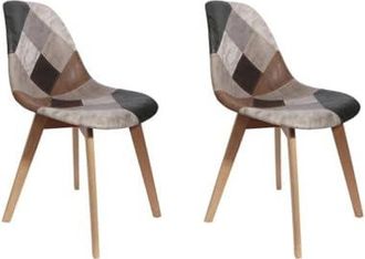 The Home Deco Factory THE HOME DECO FACTORY Silla Patchwork MARRÓN-GRIS