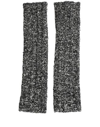 Dolce & Gabbana Knitted Wool Blend Arm Warmers - Black