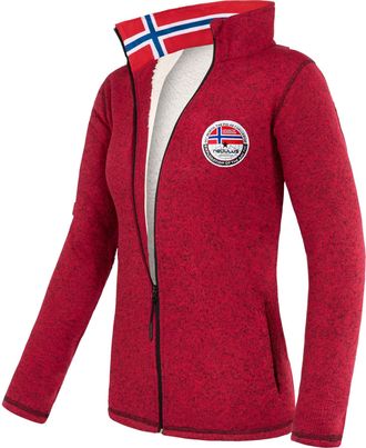 Nebulus Damen Fleecejacke FALLOU, warme Fleece Jacke, mit langem Full-Zip Rei&szlig;verschluss, rot - XXL/44