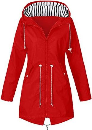 Generic Veste Imperm&eacute;able Femme Coupe Vent Parka de Pluie avec Capuche Mes Commandes Zipp&eacute; Chaude Vetement Casual de Travail Grande Taille Blousons Adulte Aut
