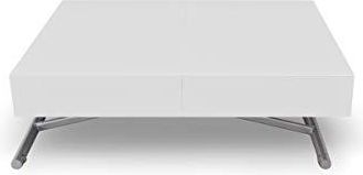 Menzzo Sundance H&ouml;henverstellbarer Couchtisch Wei&szlig; Lackiert