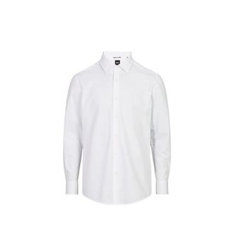 HUGO BOSS Chemise unie &agrave; manches longues en coton m&eacute;lang&eacute;