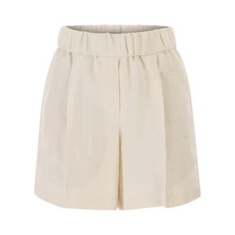 Brunello Cucinelli Fluid Twill Baggy Shorts - - Shorts - Damen - Beige - XS