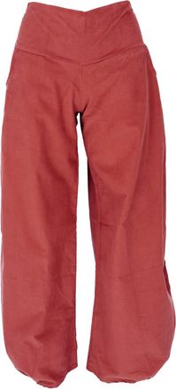 Guru Shop Weite Cord Pluderhose, Feincord Boho Hose - Rostorange, Damen, Baumwolle, Size:M