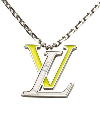 Louis Vuitton collier en argent plaqu&eacute; LV Colors &agrave; pendentif (2021)