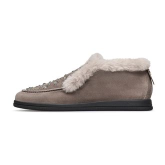 Loriblu Crystals Verzierte Wildleder-Loafer - - Shoes - Damen - Grau - 35 EU