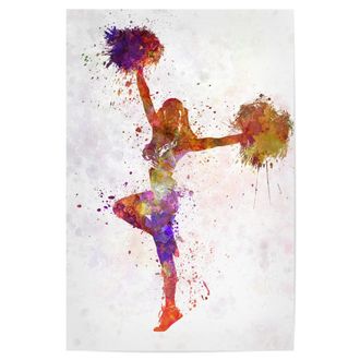 artboxONE Poster 30x20 cm Sport Young Cheerleader in Watercolor-j - Bild Cheerleader Competition Illustration