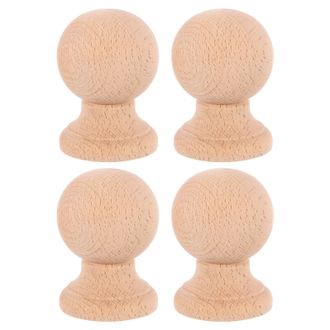 Holibanna Cabilock 4 St&uuml;ck Treppenpfostenaufs&auml;tze aus Unbehandeltem Massivholz 6x4cm Handgeschnitzte M&ouml;bel Zierelemente f&uuml;r Bettpfosten Zaunkappen und Selbstgem