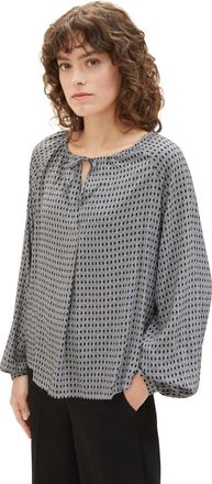 Tom Tailor Damen Tunica Bluse mit Muster, navy geometrics print small, 36